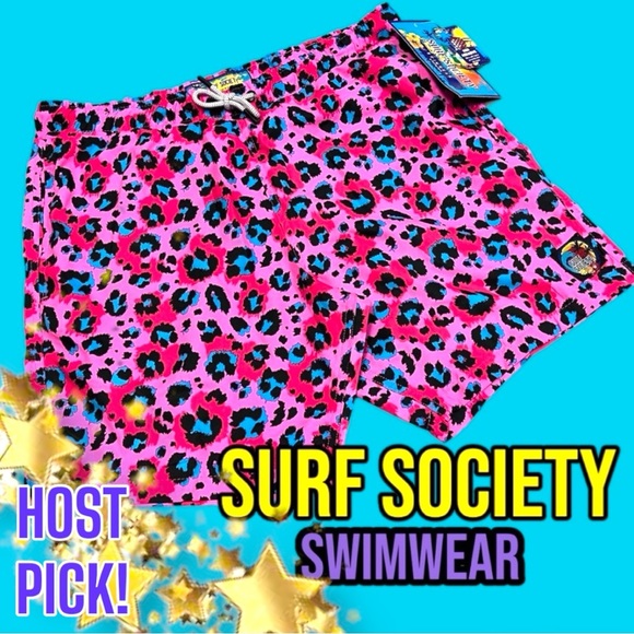 Surf Society Swimwear | Swim | Host Picknwt Mens Animal Print Hot Pink ...
